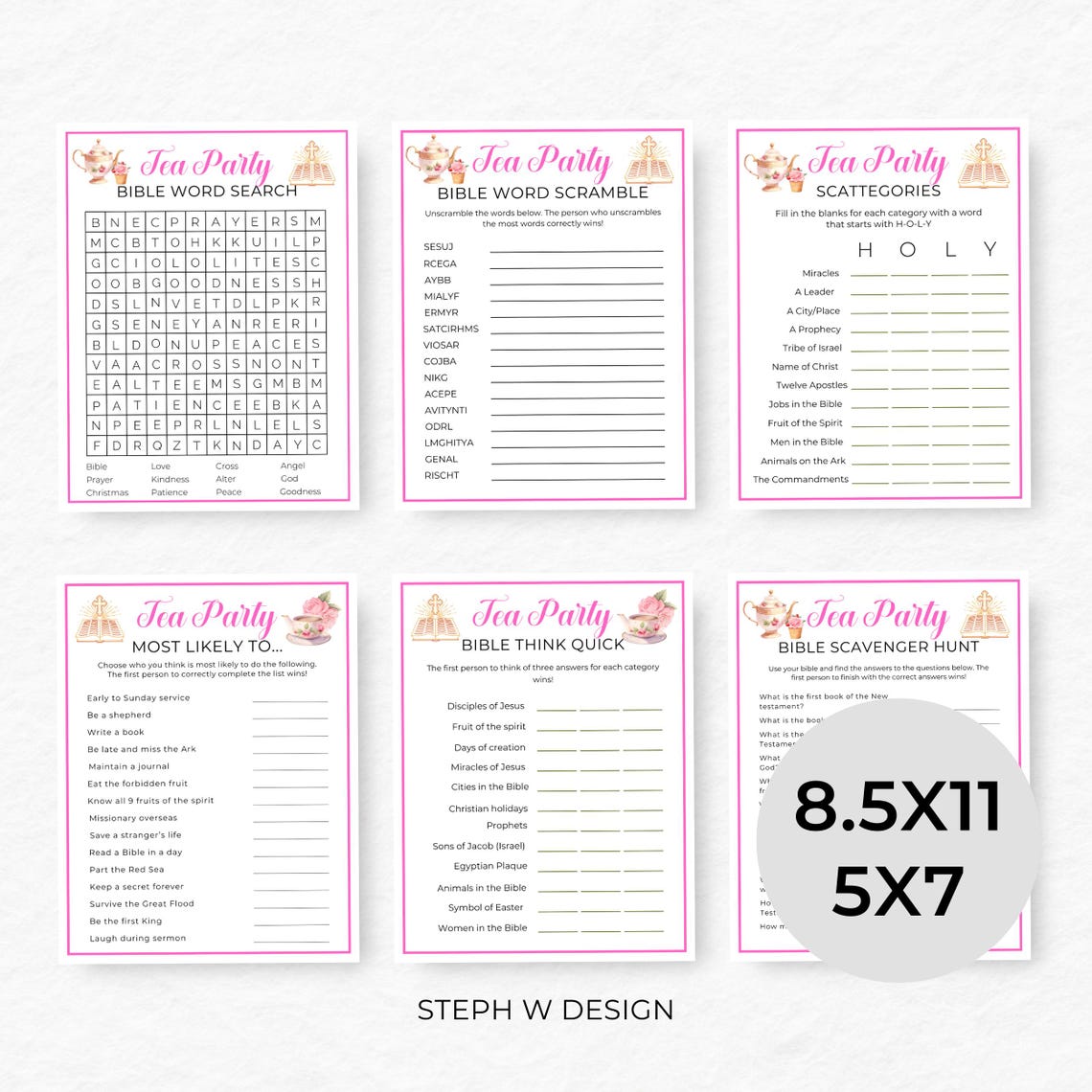 Christian Tea Party Games, Bible Trivia Activities, Women's Ministry ...