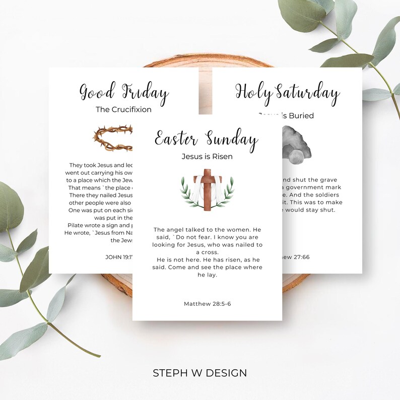 Holy Week Scripture Cards, Easter Story Cards, Christian Flashcards ...