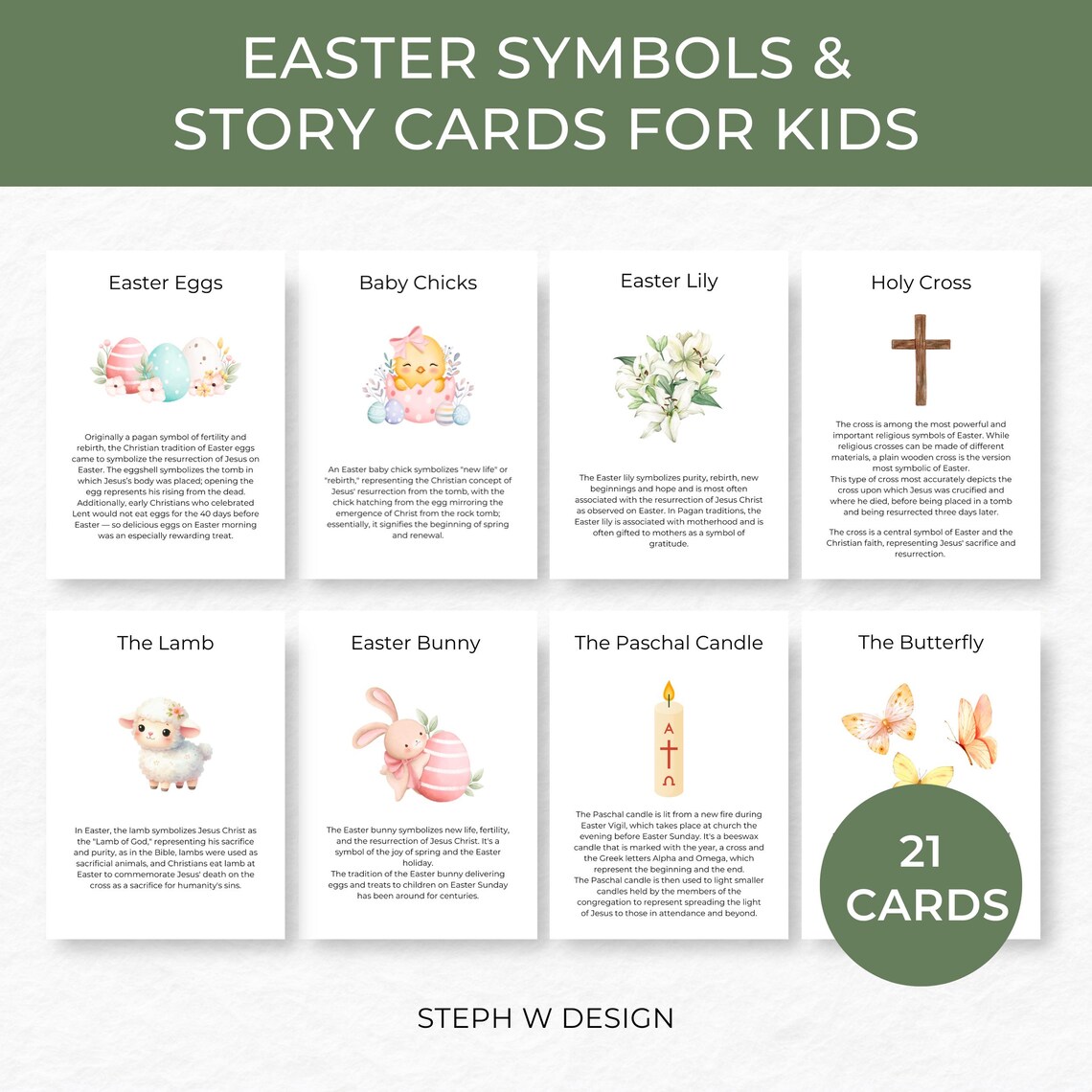 Easter Story Cards for Kids, Holy Week Study Cards, Easter Scripture ...
