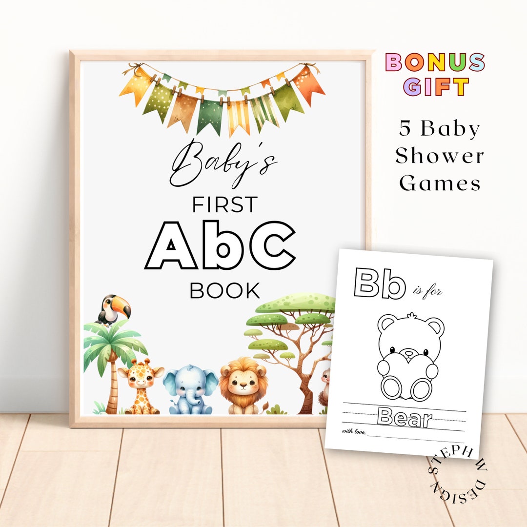 Baby Shower Abc Book Baby Shower Game Baby Alphabet Book Printable ...