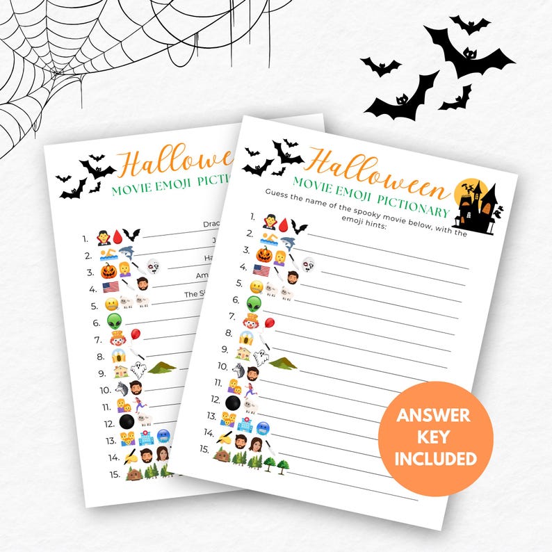 Emoji Games | Printable Halloween Games | Halloween Party Trivia ...