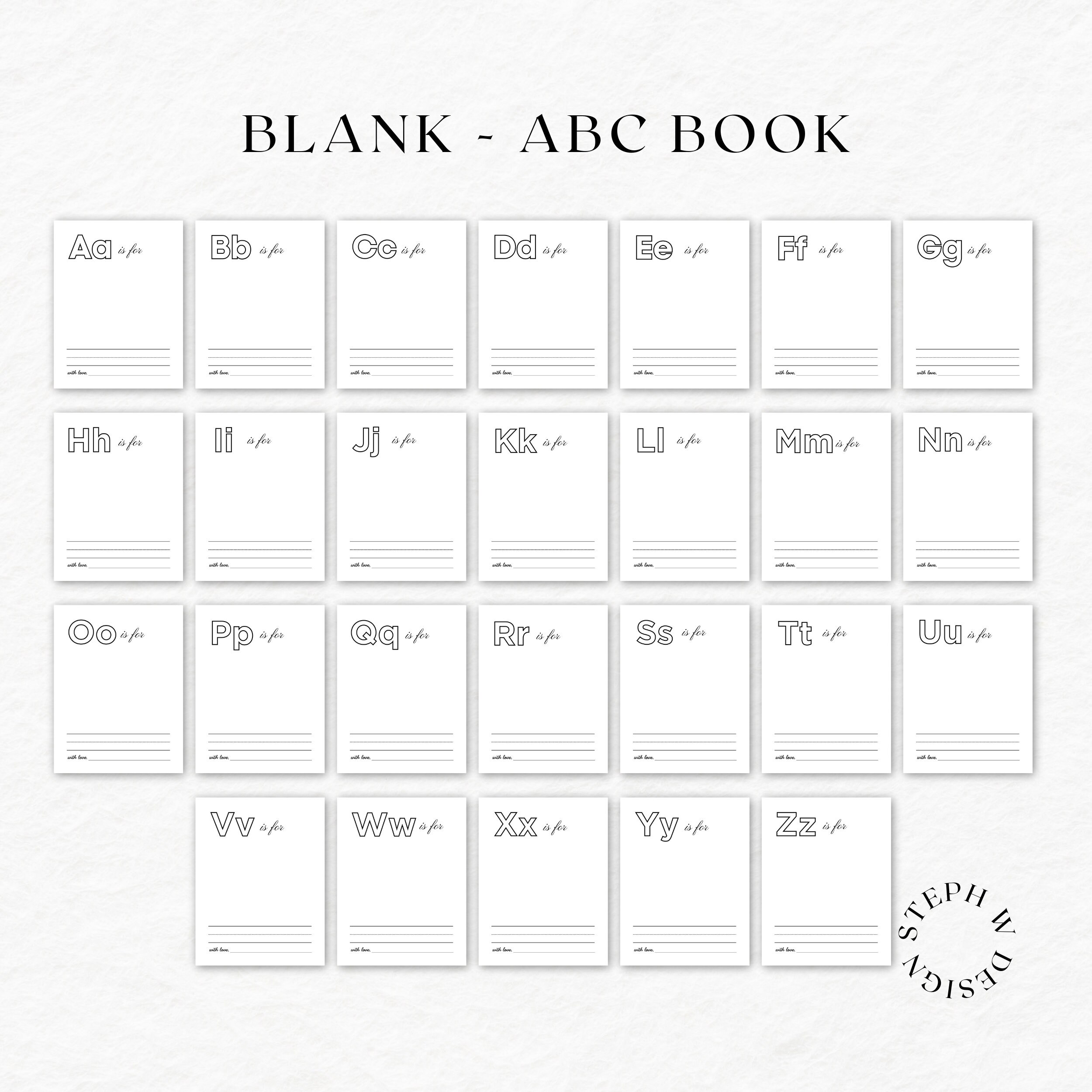 Editable Baby Shower ABC Book,first Alphabet Book,baby's First ABC Book ...