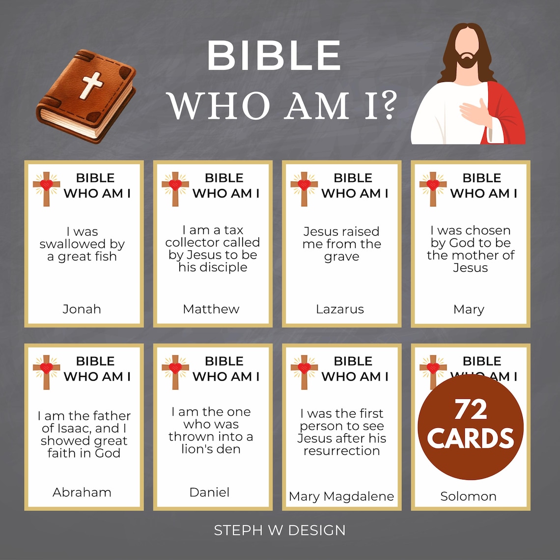 Bible Who Am I Game, Printable Bible Trivia for Kids, Fun Church ...