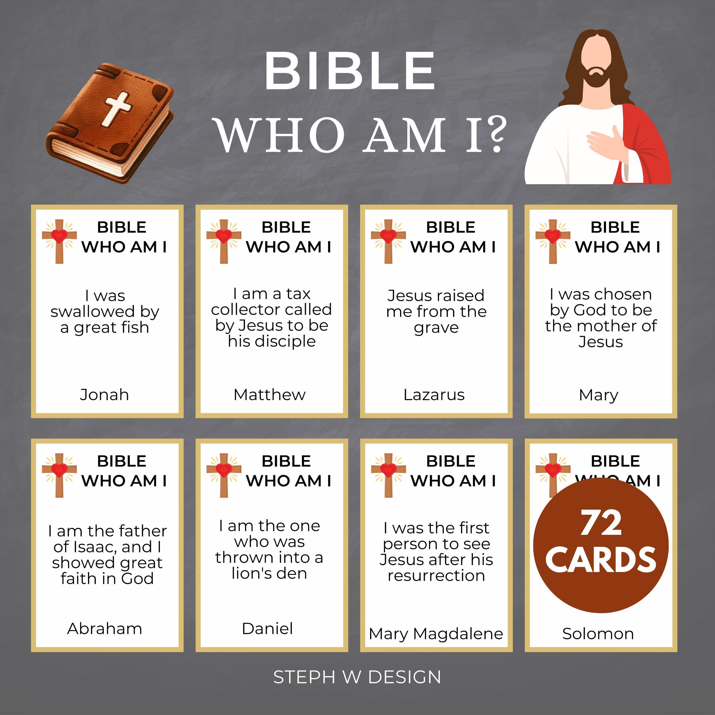 Bible Who Am I Game, Printable Bible Trivia for Kids, Fun Church ...