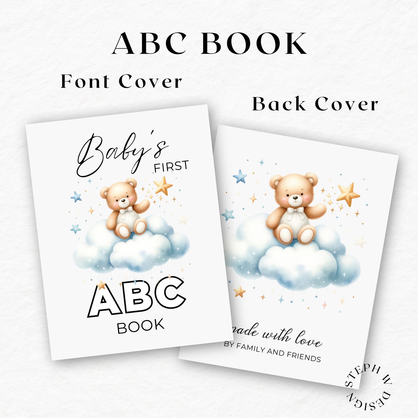 52 Pages Baby Shower Abc Book, Baby Shower Game,baby Alphabet Book ...