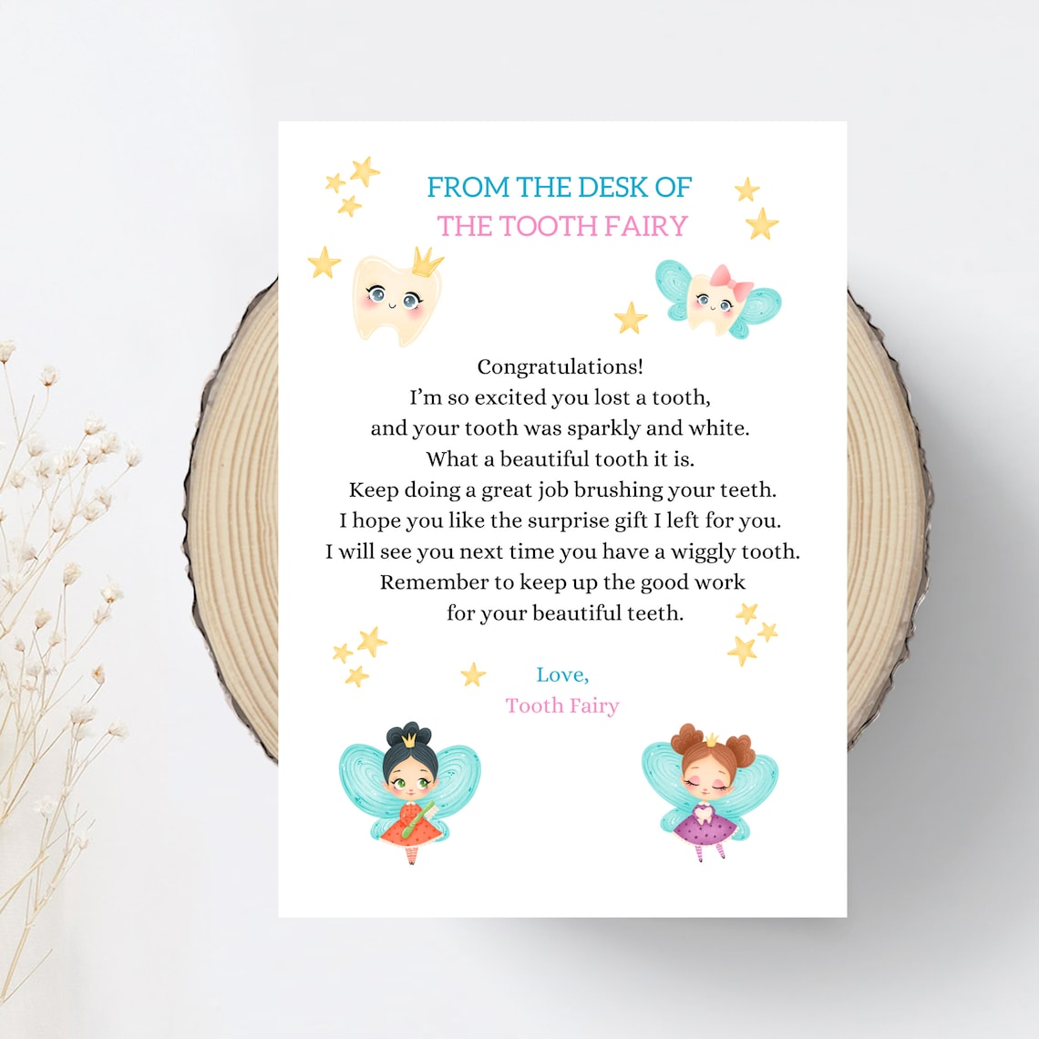 Editable Tooth Fairy Letter, Tooth Fairy Receipt, Printable Tooth Fairy ...