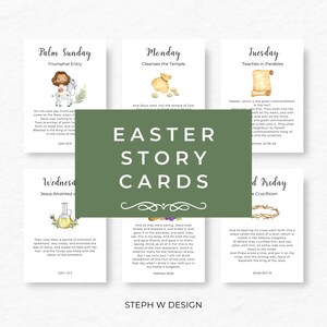 Easter Story Cards for Kids, Holy Week Study Cards, Easter Scripture ...
