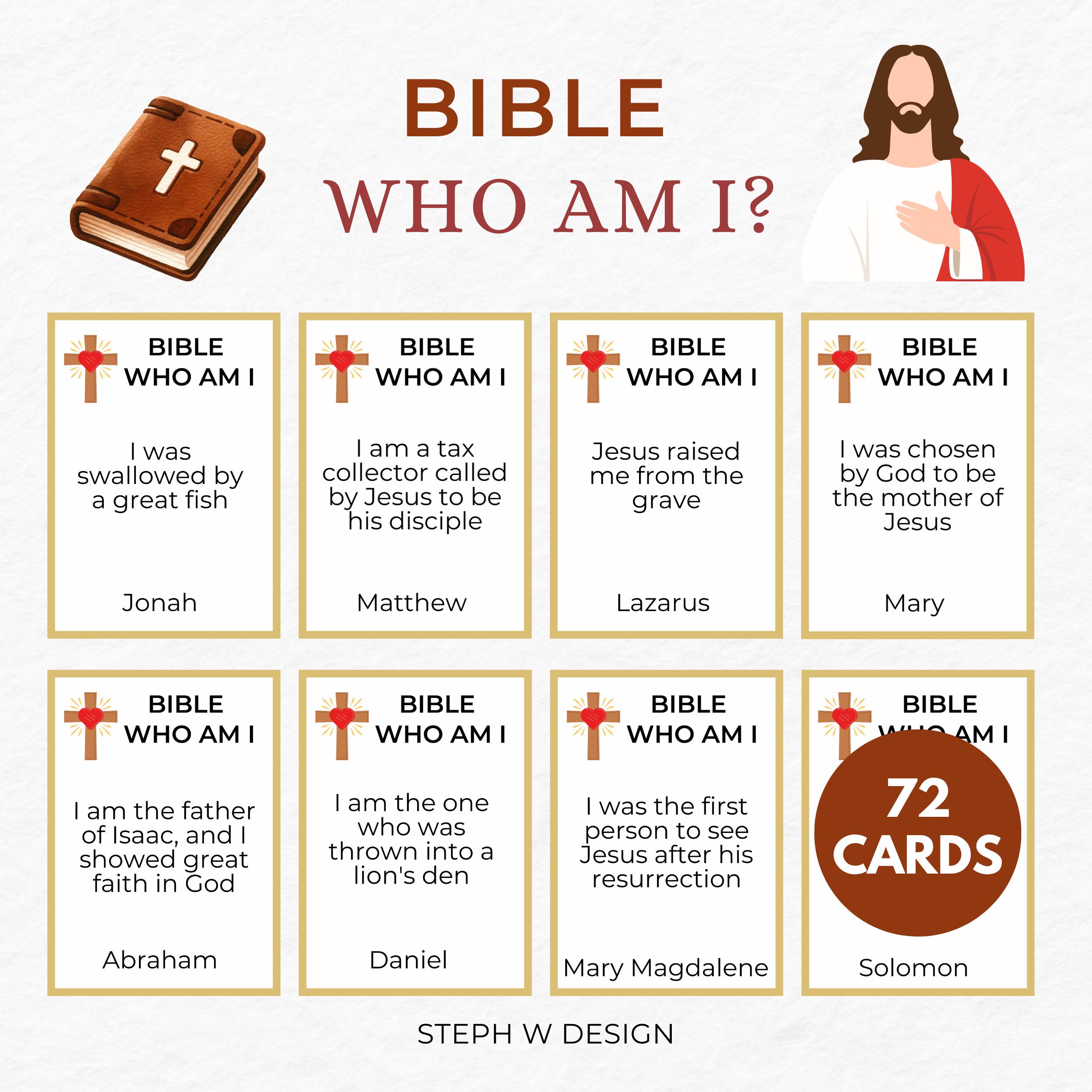Bible Who Am I Game, Printable Bible Trivia for Kids, Fun Church ...