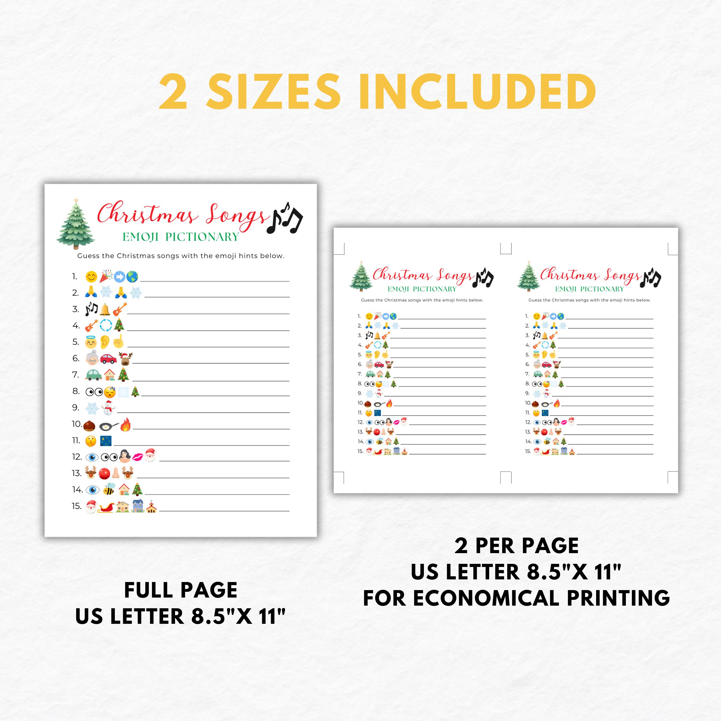 Christmas Songs Emoji Pictionary | Kids & Adults | Christmas Songs ...