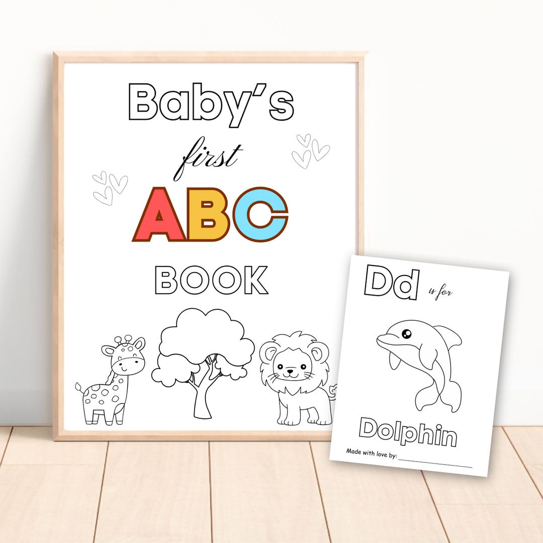 Baby Shower ABC Book, Baby's First ABC Book, Animal Alphabet Coloring ...