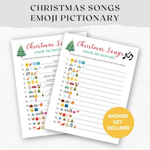Christmas Emoji Pictionary Bundle, Kids & Adults, Christmas Songs ...