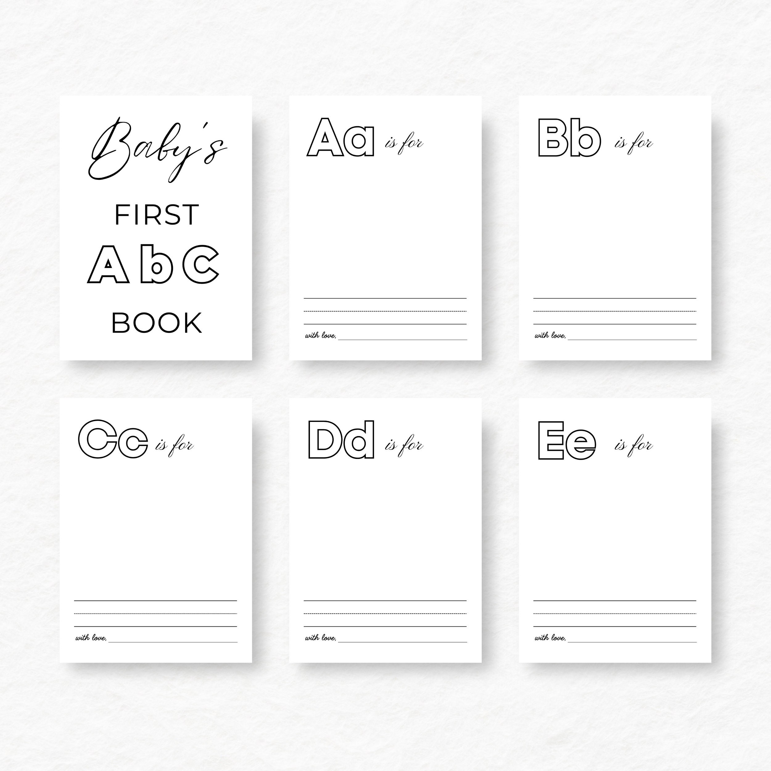 Editable Baby Shower ABC Book,first Alphabet Book,baby's First ABC Book ...