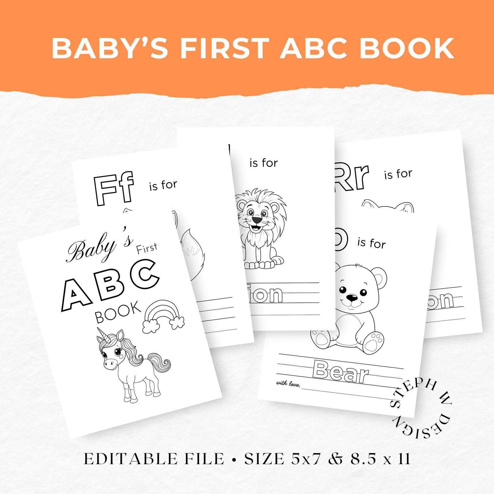 Baby Shower Abc Book | Baby Shower Game | Baby Alphabet Book ...