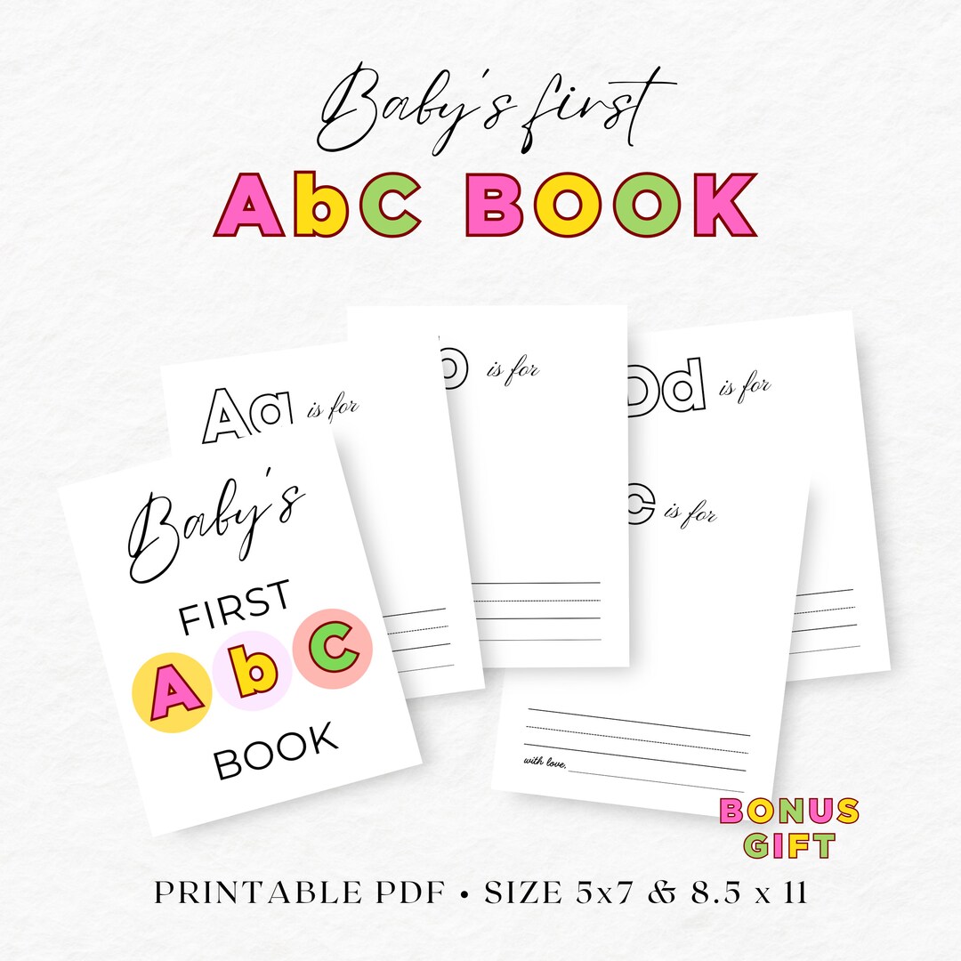 Blank Alphabet Book,baby's First ABC Book, Baby's Alphabet Book ...