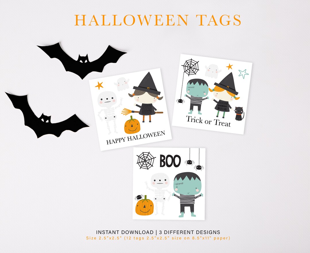 Printable Halloween Gift Tag, Holiday Gift Tags, Gift Favor Tags ...