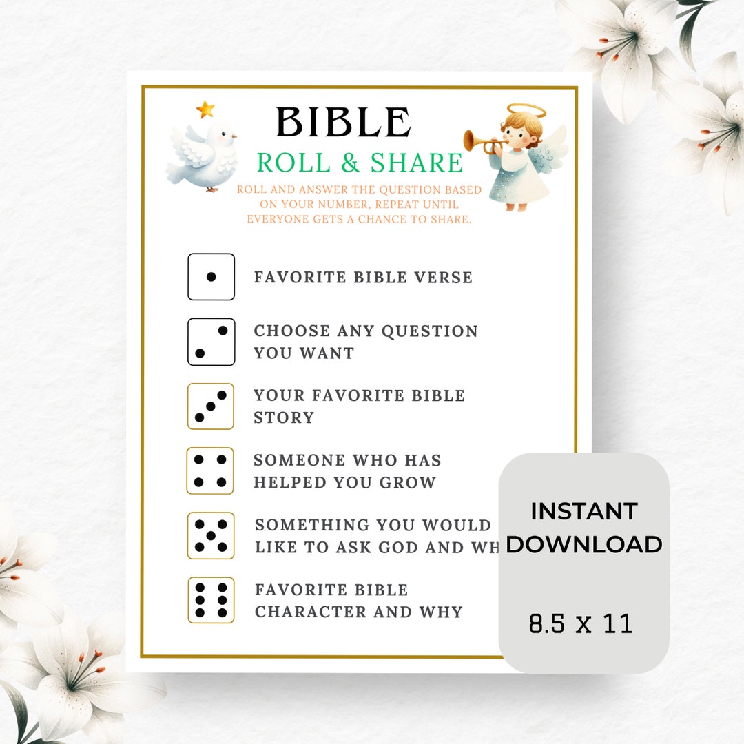 Christmas Bible Games, Bible Roll & Share Game, Printable Christmas ...