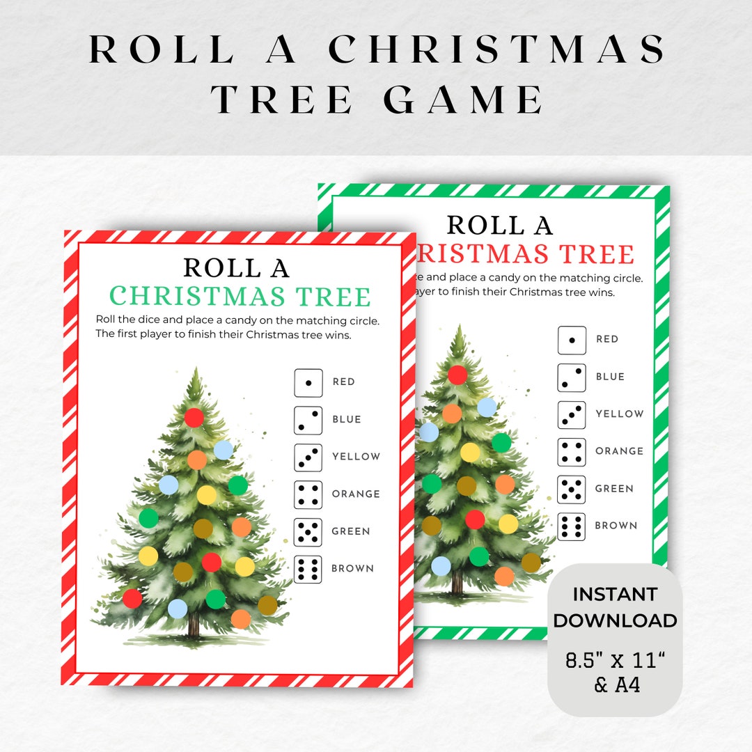 Roll A Tree Dice Game, Printable Christmas Game, Christmas Kids ...