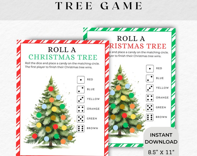 Roll A Tree Dice Game | Printable Christmas Game | Christmas Activity ...