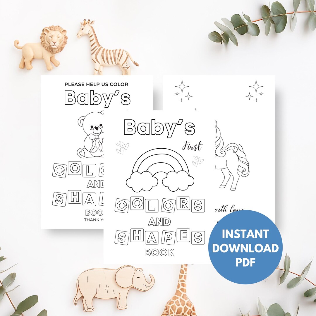 Baby's First Colors and Shapes Coloring Book,baby Shower Coloring Book ...