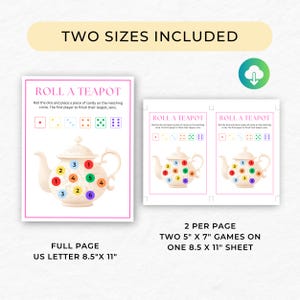 Tea Party Games, Roll a Teapot Game, Printable Tea Party Games, Tea ...