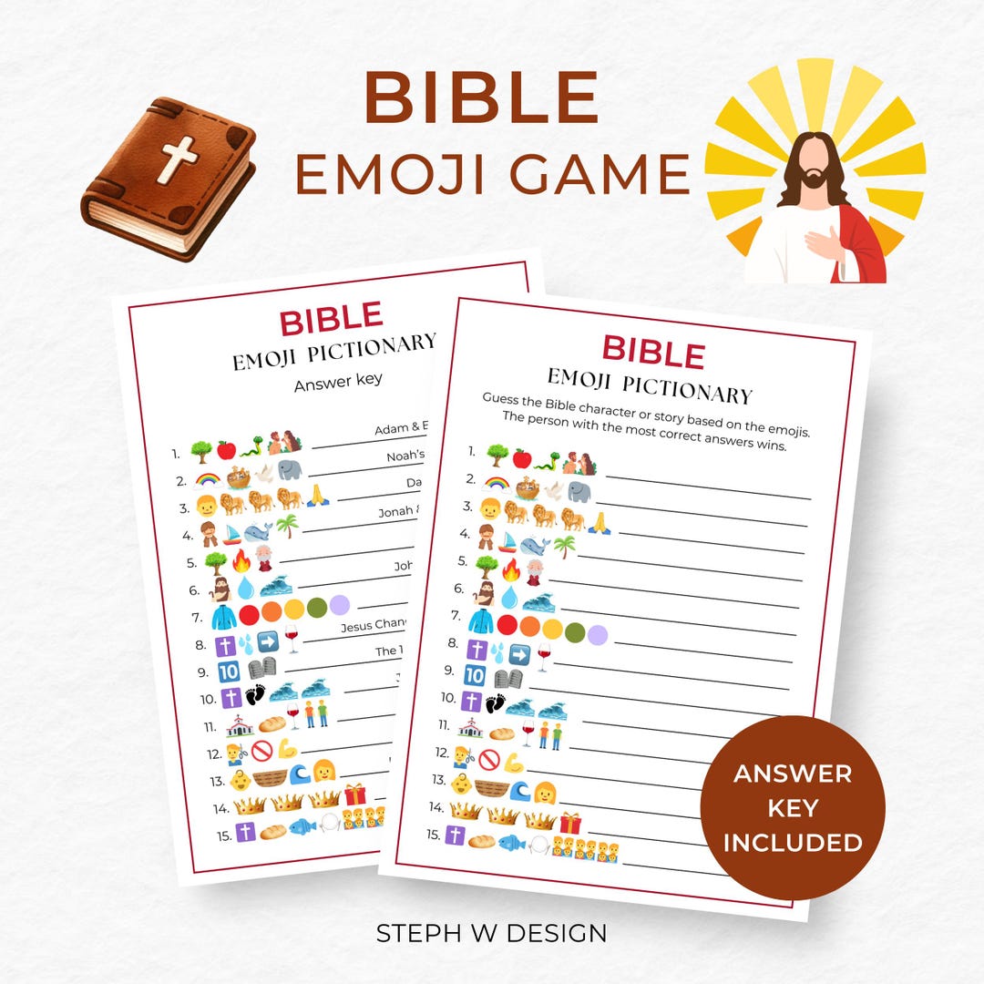 Bible Emoji Game, Printable Church Activity for Kids and Adults, Fun ...