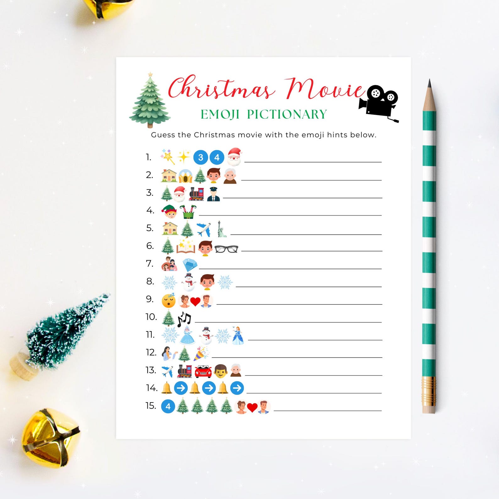 Christmas Emoji Pictionary Bundle, Kids & Adults, Christmas Songs ...