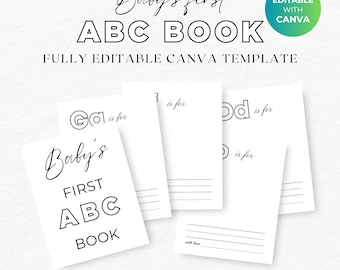 Editable Baby Shower ABC Book,first Alphabet Book,baby's First ABC Book ...
