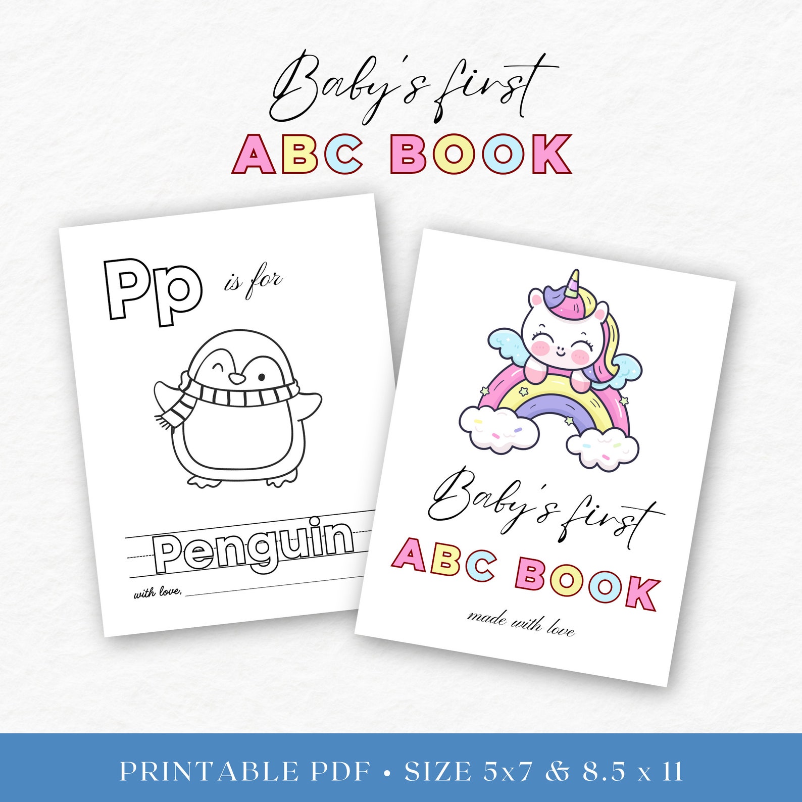 Baby Shower Abc Book Baby Shower Game Baby Alphabet Book Printable ...