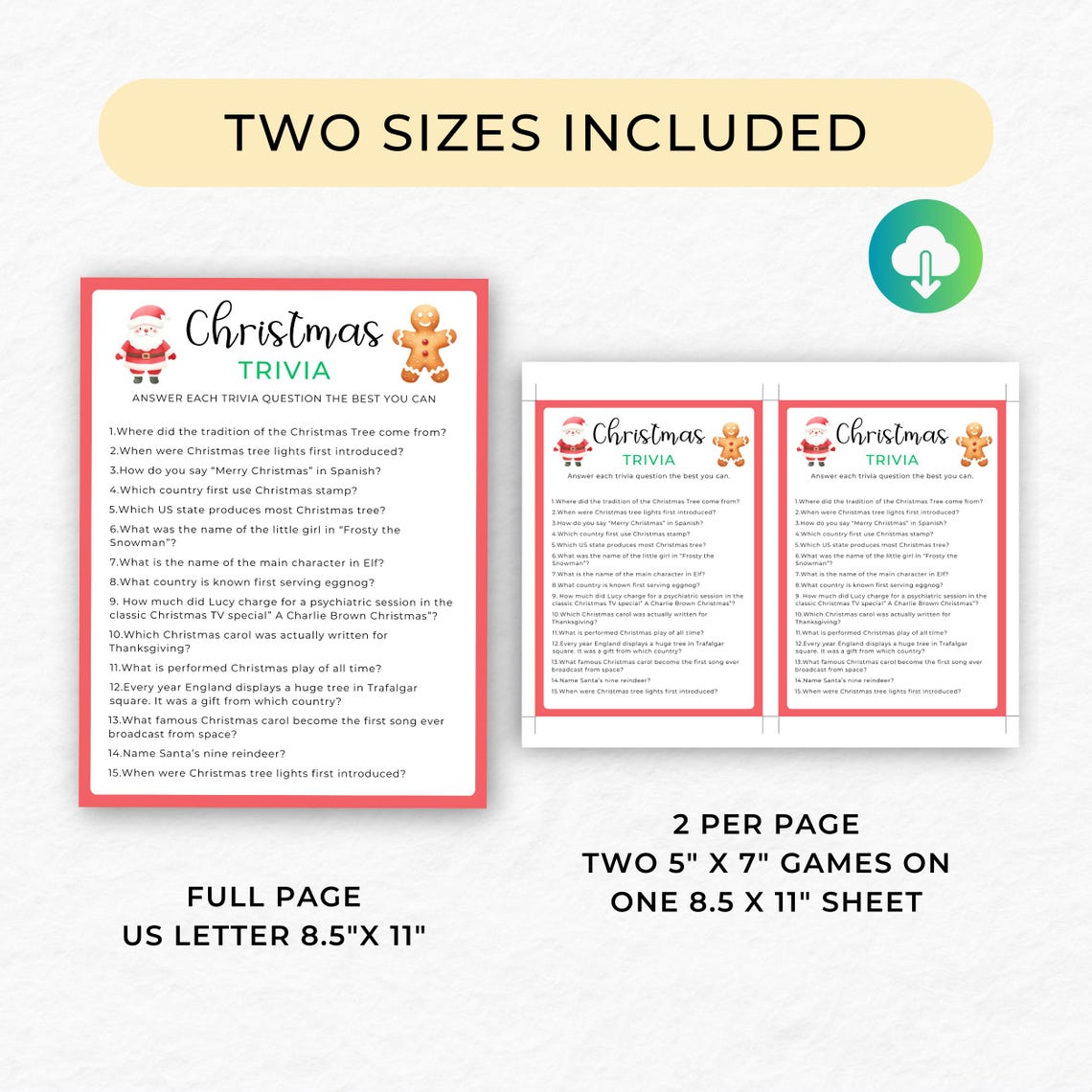 Printable Christmas Games | Christmas Quiz | for Work or Family Party ...