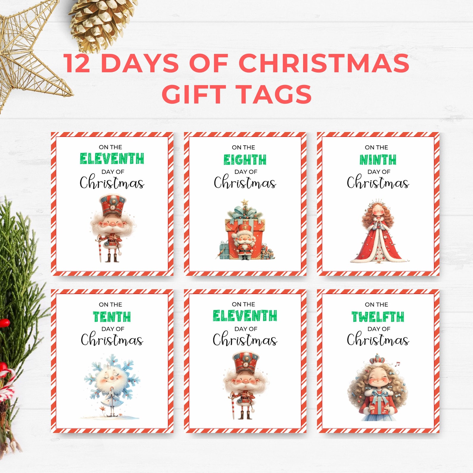 12 Days of Christmas | 12 Days of Christmas Tags | Holiday Countdown ...