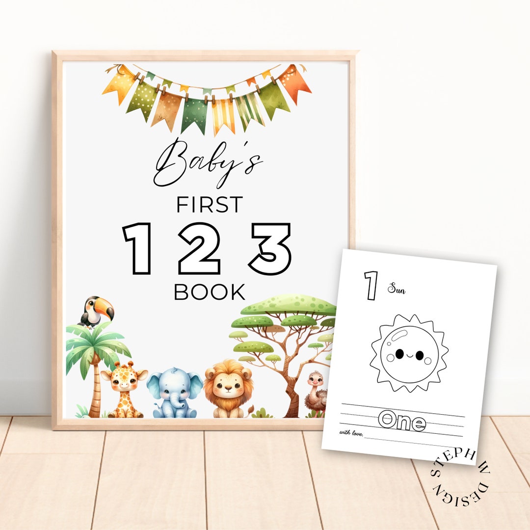 Numbers Coloring Pages | Diy Numbers Book | Instant Download | Baby's ...