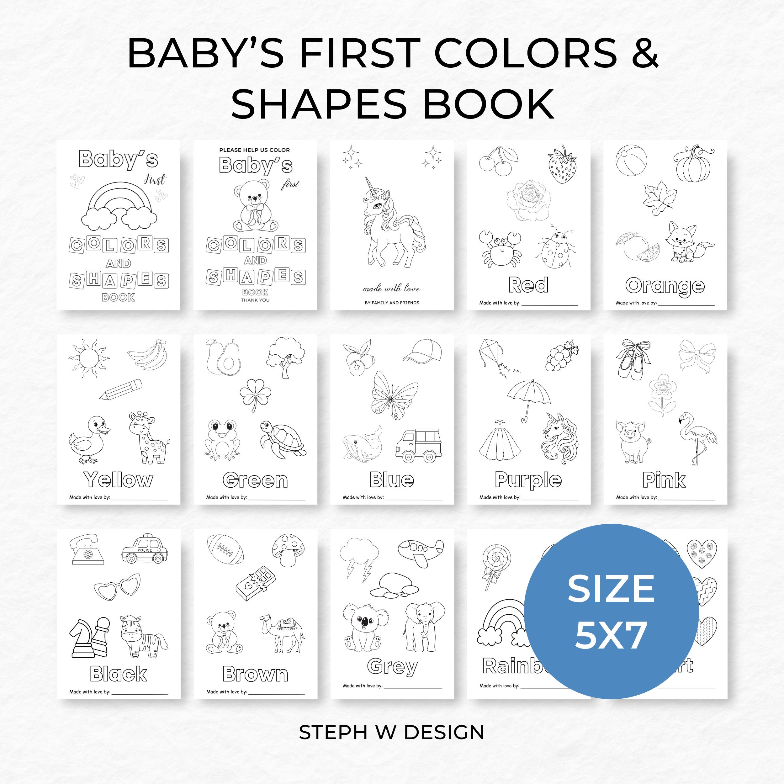 Baby's First Colors and Shapes Coloring Book,baby Shower Coloring Book ...
