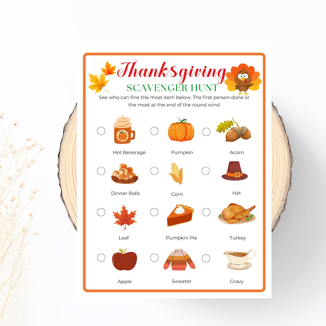 Thanksgiving Scavenger Hunt, Thanksgiving Printables, Fall Scavenger ...