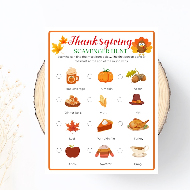Thanksgiving Scavenger Hunt, Thanksgiving Printables, Fall Scavenger ...