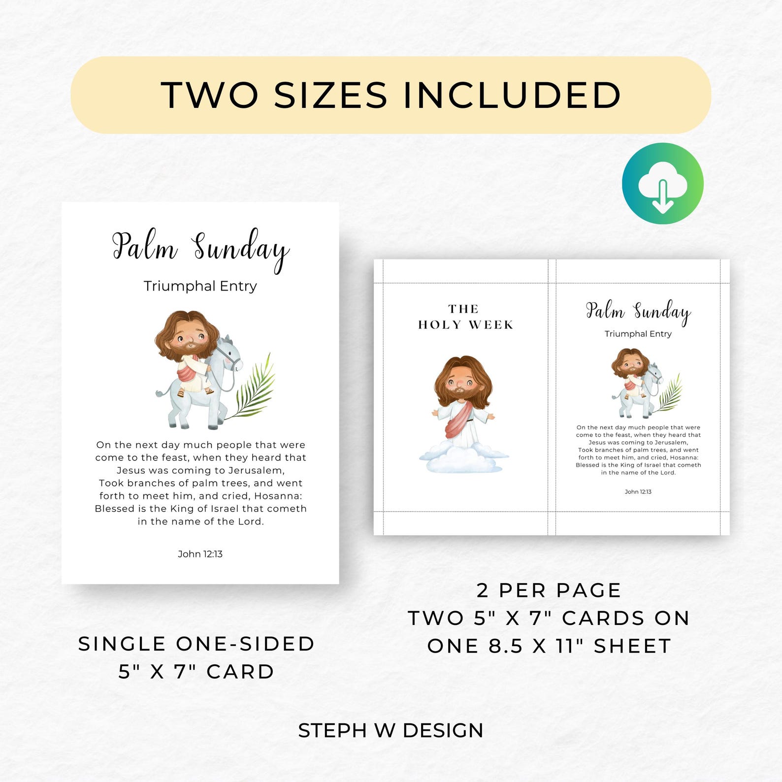 Easter Story Cards for Kids, Holy Week Study Cards, Easter Scripture ...