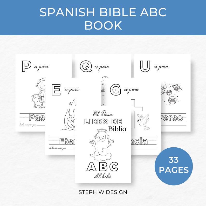 Spanish Baby's First Bible ABC Book, Baby Shower Abc Book, Baby Shower ...