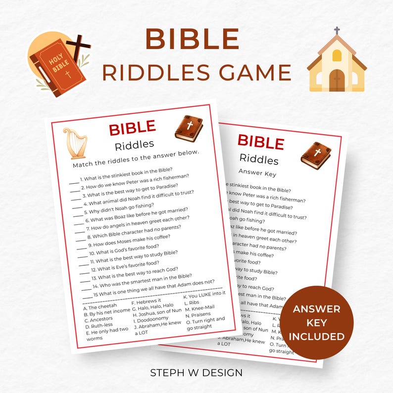 Bible Games,printable Trivia for Kids,adults, Church Activities,fun ...