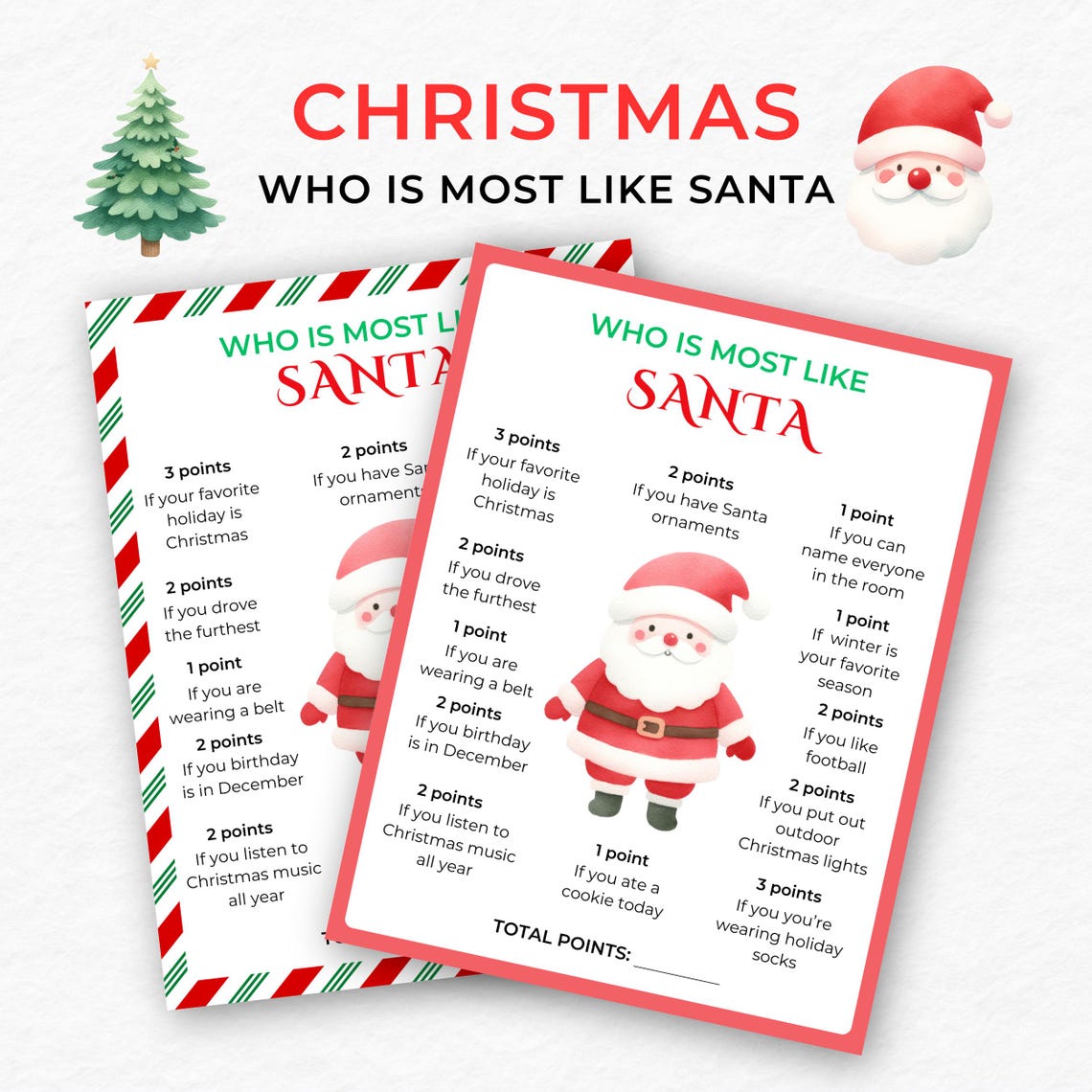 Christmas Who is Most Like Santa Game,printable Holiday Activity for ...