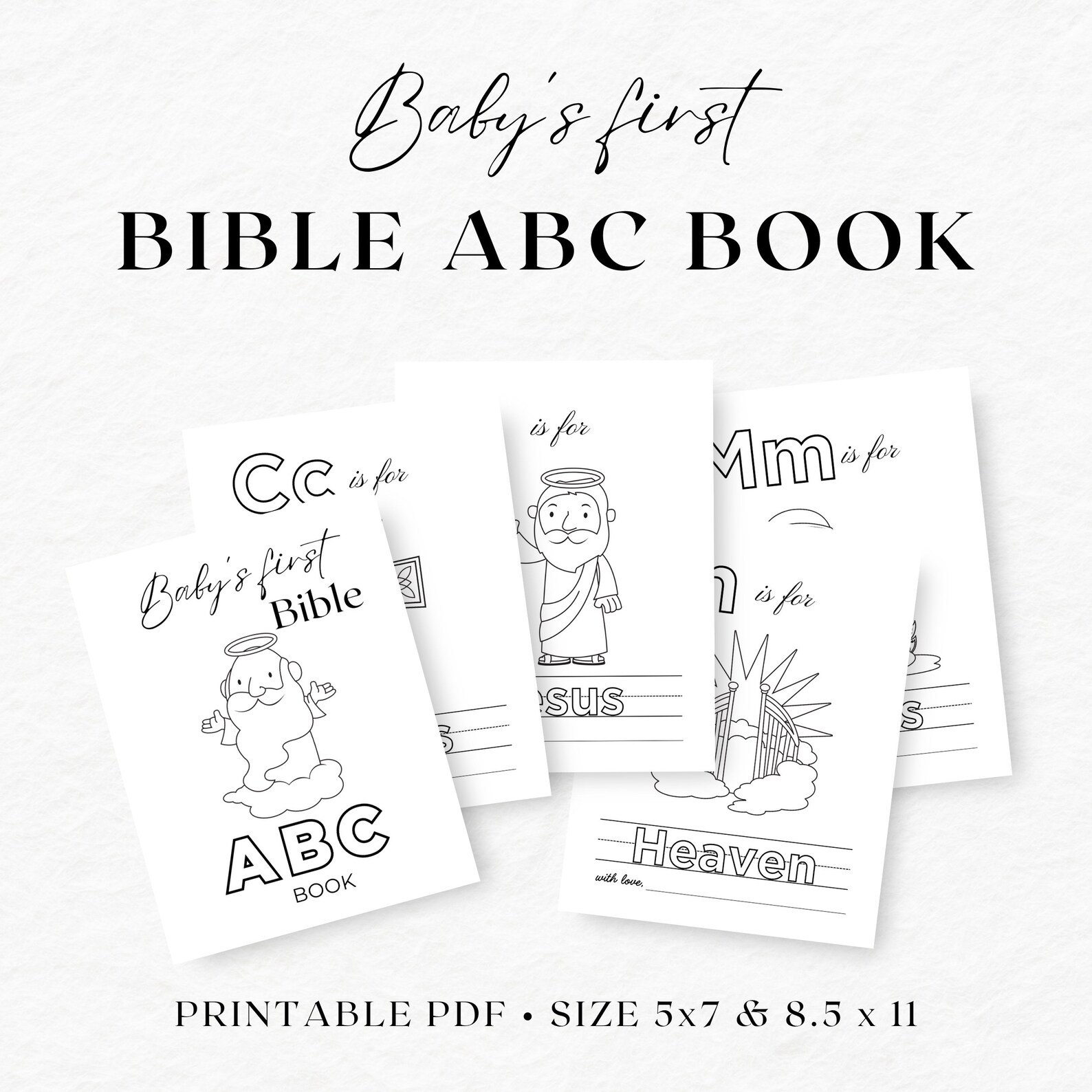Baby's First Bible ABC Book, Baby Shower Bible Abc Book, Baby Shower ...