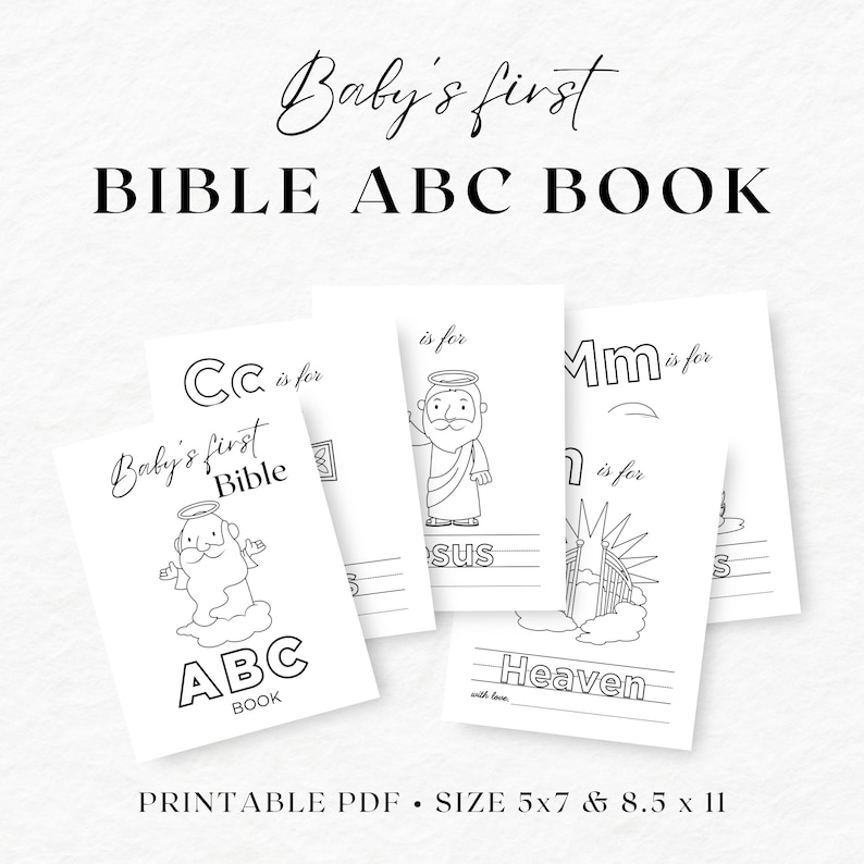 Baby's First Bible ABC Book, Baby Shower Bible Abc Book, Baby Shower ...