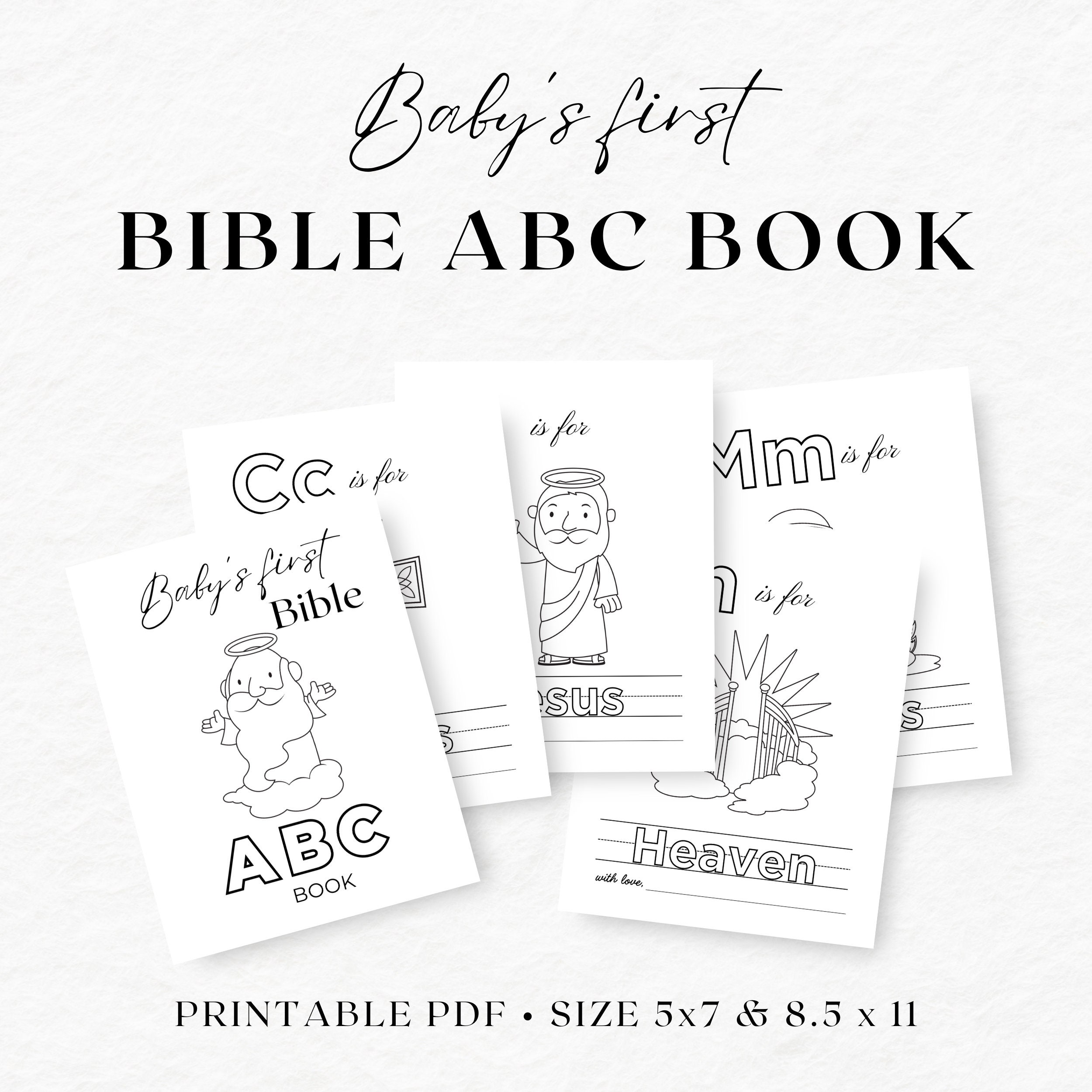 Baby's First Bible ABC Book, Baby Shower Bible Abc Book, Baby Shower ...