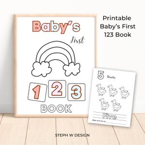 Baby Shower 123 Book, Baby's First Coloring Book,printable Baby Shower ...