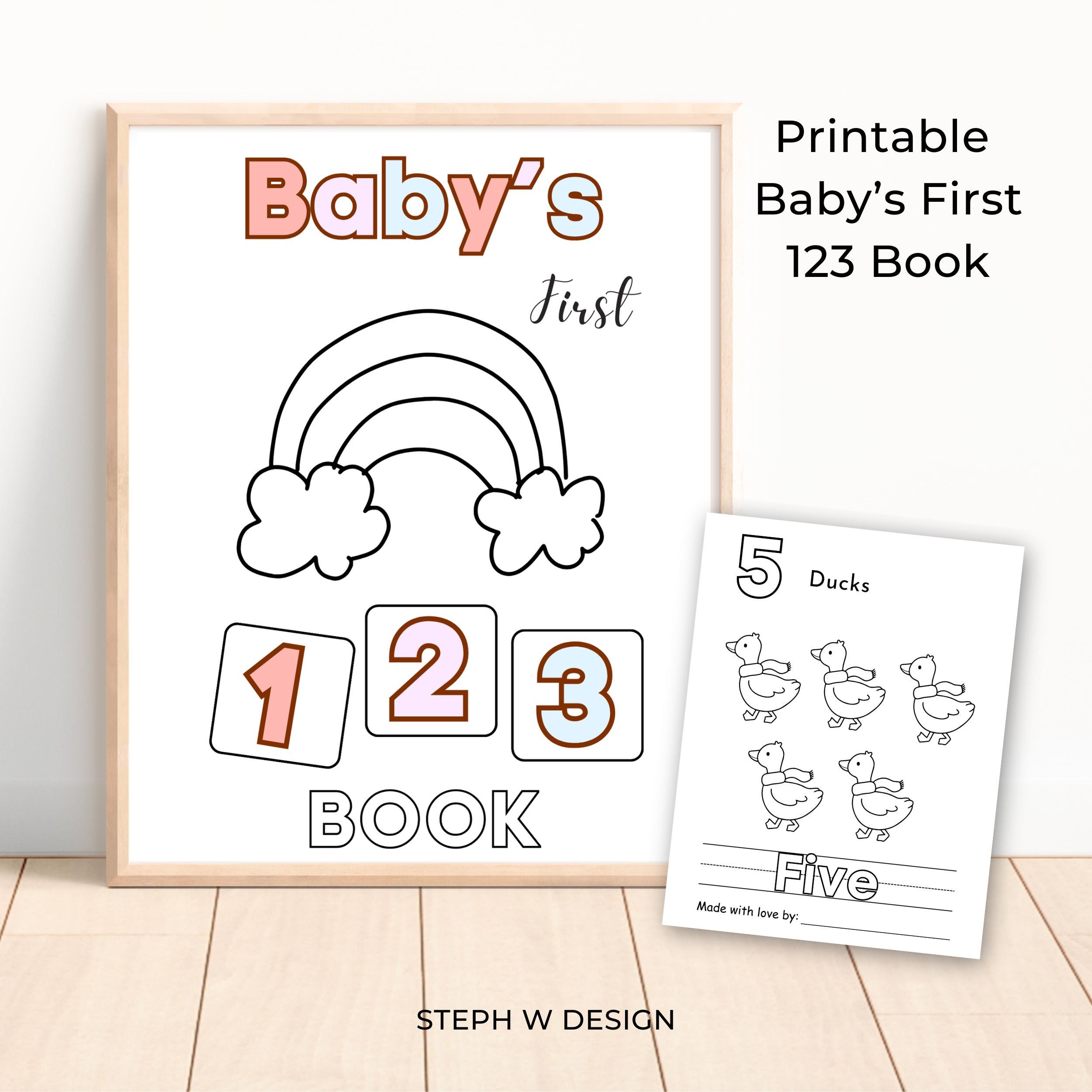 Baby Shower 123 Book, Baby's First Coloring Book,printable Baby Shower ...