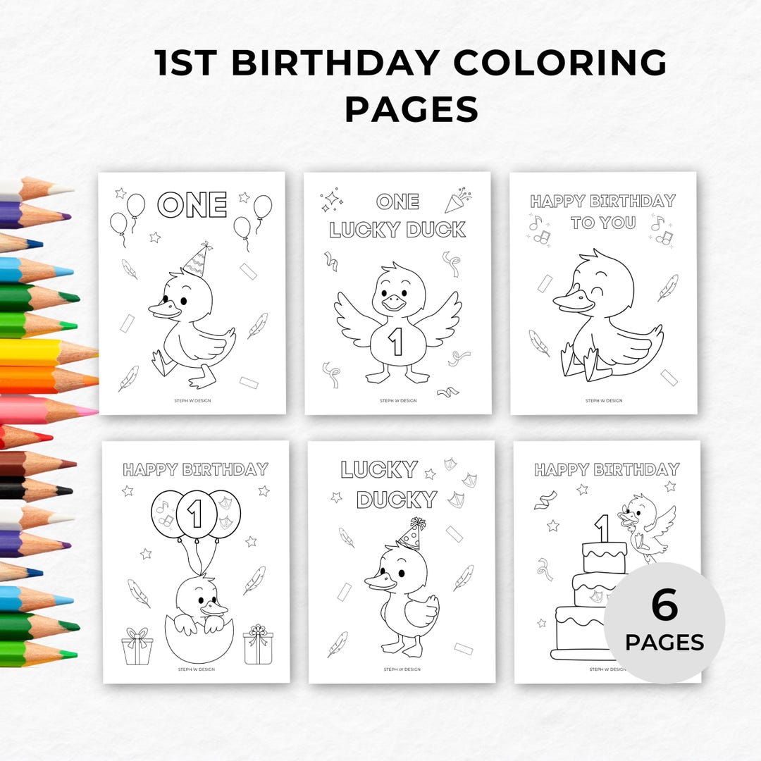 Mallard Duck Birthday Coloring Pages, One Lucky Duck Birthday Party ...