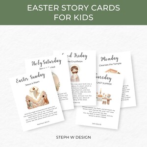 Easter Story Cards for Kids, Christian Easter Cards Pack, Advent ...