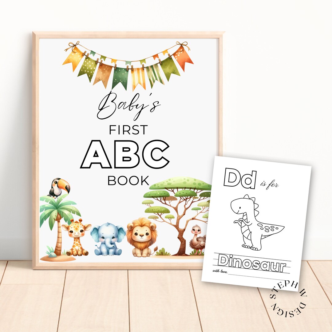 52 PAGES Baby Shower Abc Book | Baby Shower Game | Baby Alphabet Book ...