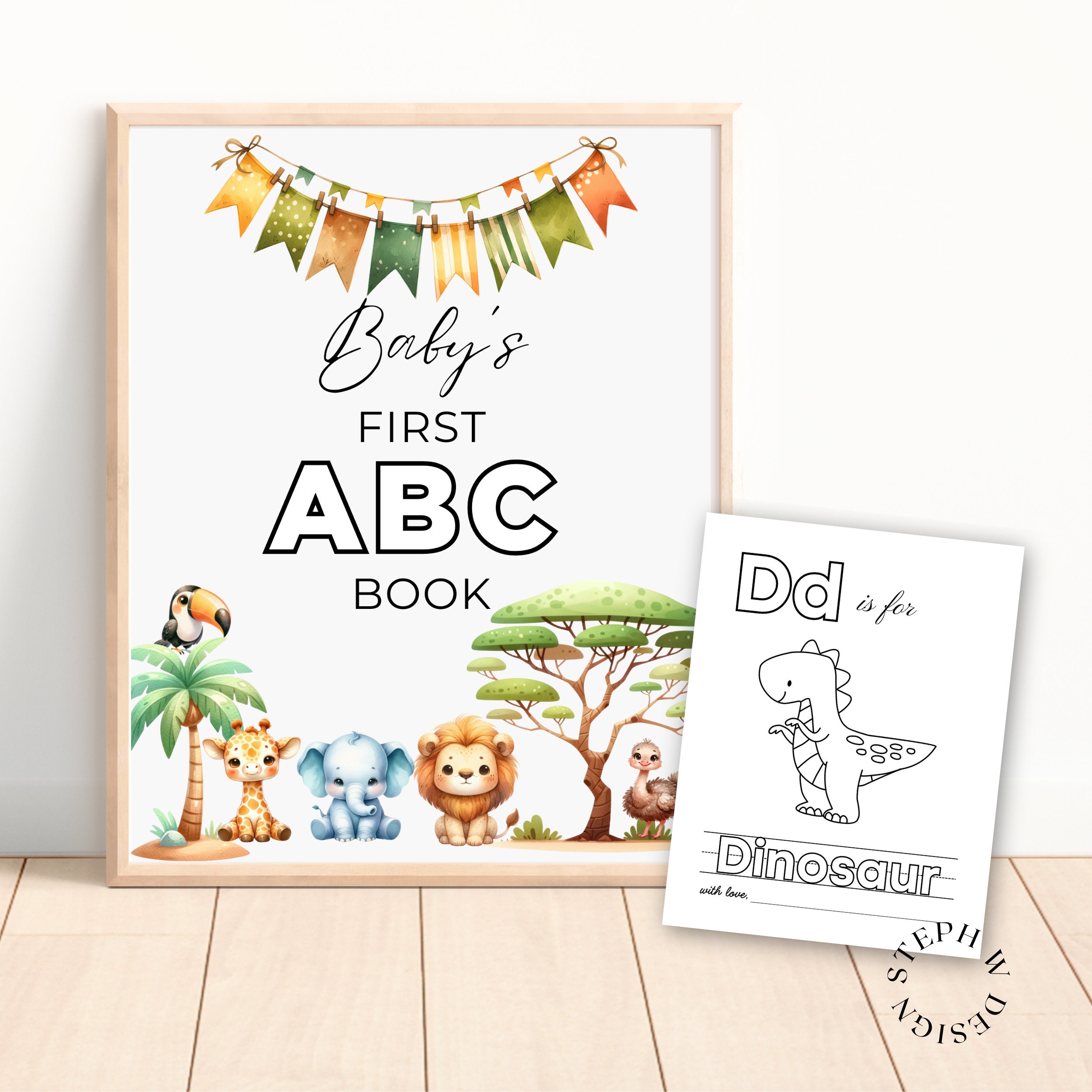52 PAGES Baby Shower Abc Book | Baby Shower Game | Baby Alphabet Book ...