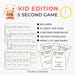 Printable 5 Second Game for Kids, Birthday Party Games, Kid-edition, 5 ...