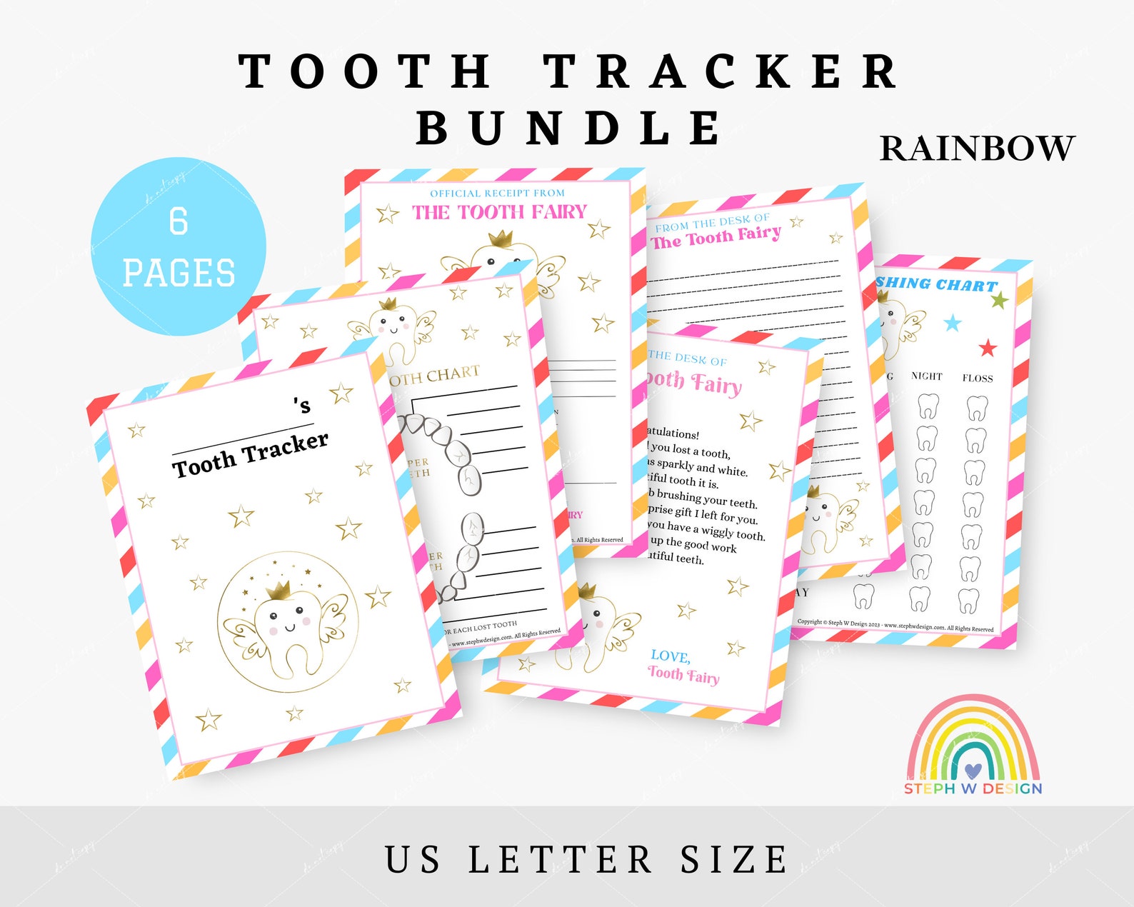 Tooth Tracker Bundle Printable, Baby Tooth Chart, Tooth Fairy Chart ...