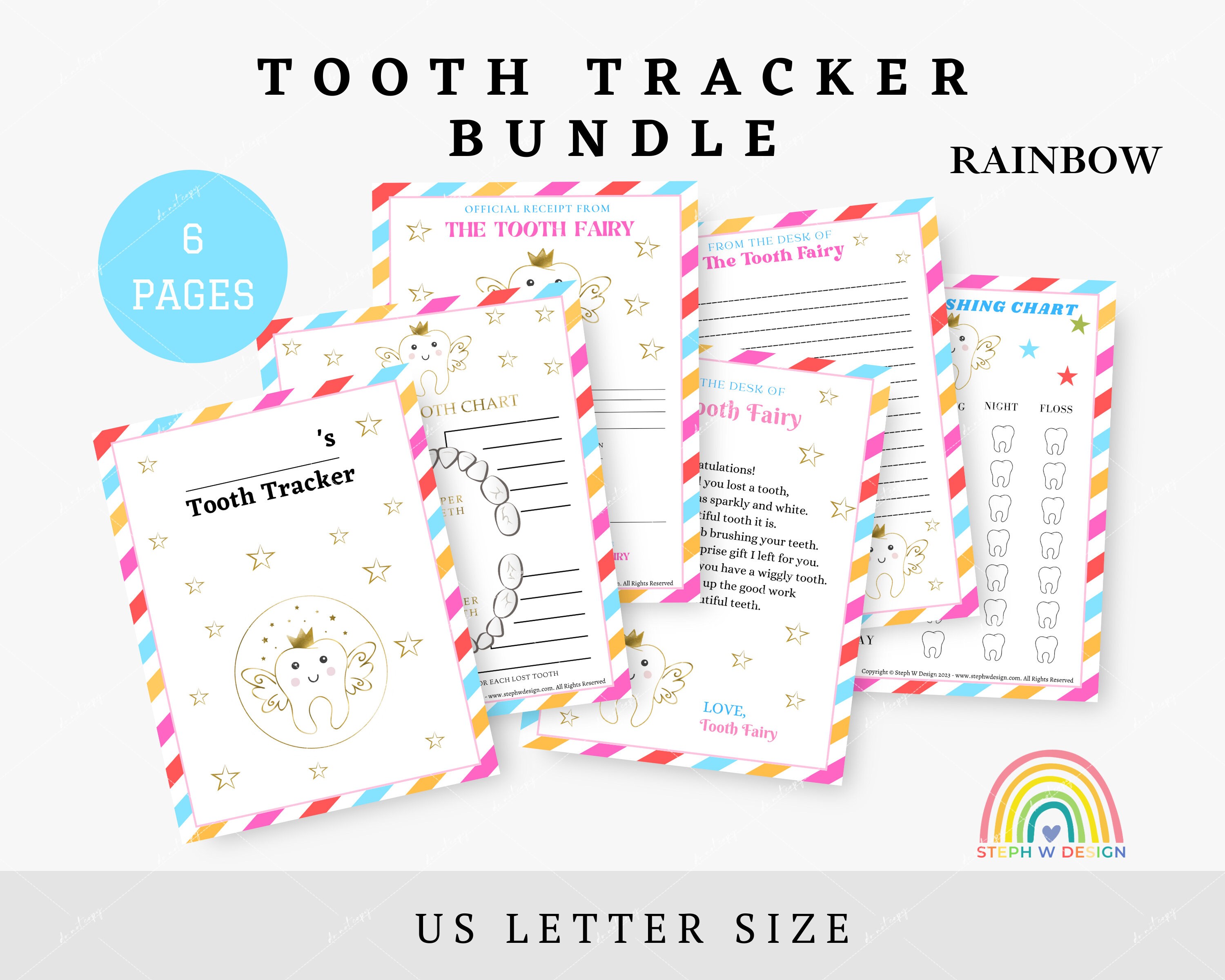 Tooth Tracker Bundle Printable, Baby Tooth Chart, Tooth Fairy Chart ...